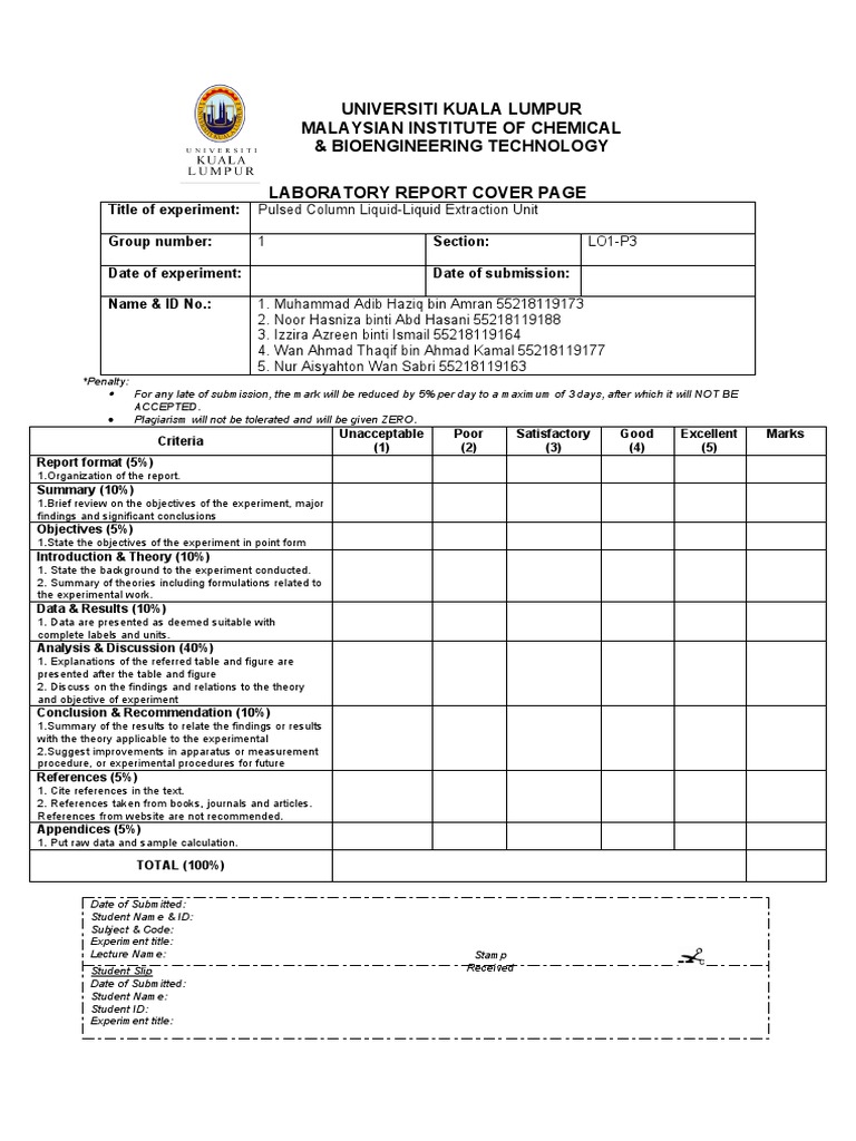 Experiment 3 Pulsed Column Liquid-Liquid Extraction Column | PDF ...