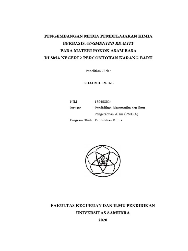 Pengembangan Media Pembelajaran Kimia Berbasis Augmented Reality | PDF