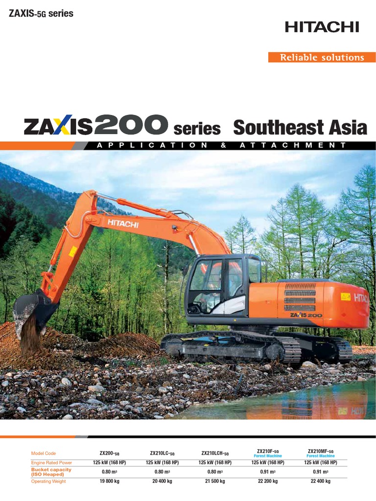 ZX200 Spec | PDF | Pump | Horsepower
