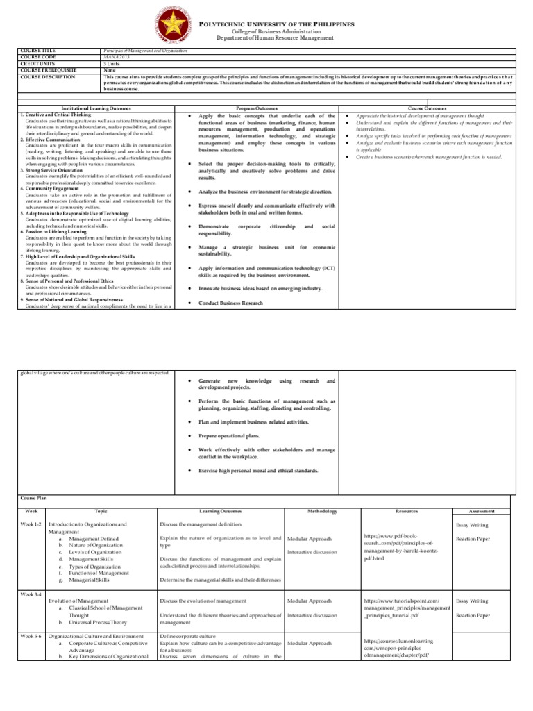Principles of Management and Organization Mana 2013. Modular | PDF ...