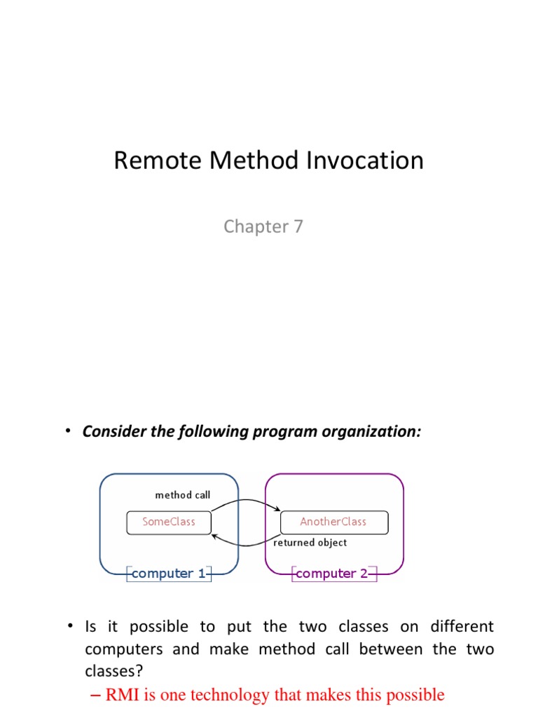 Chapter 7 - RMI | PDF | Class (Computer Programming) | Java Virtual Machine