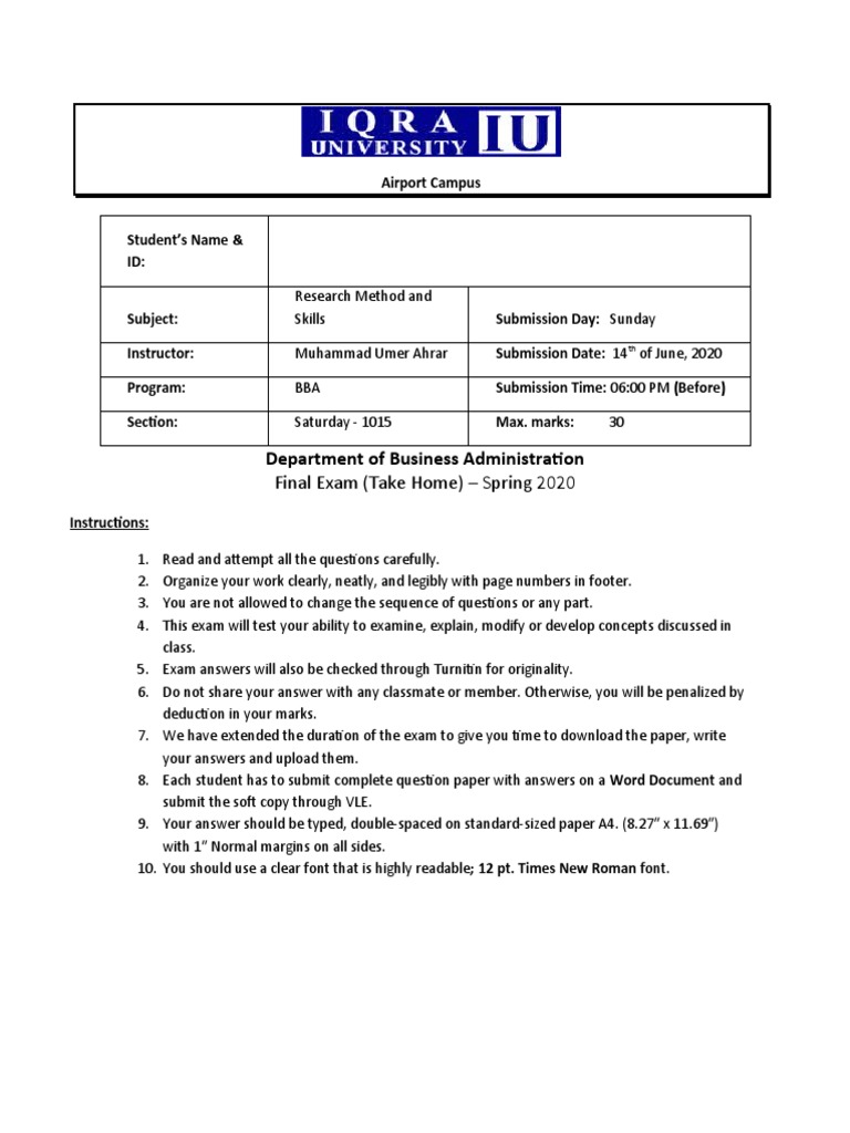 RMS Final Paper | PDF | Marketing | Test (Assessment)