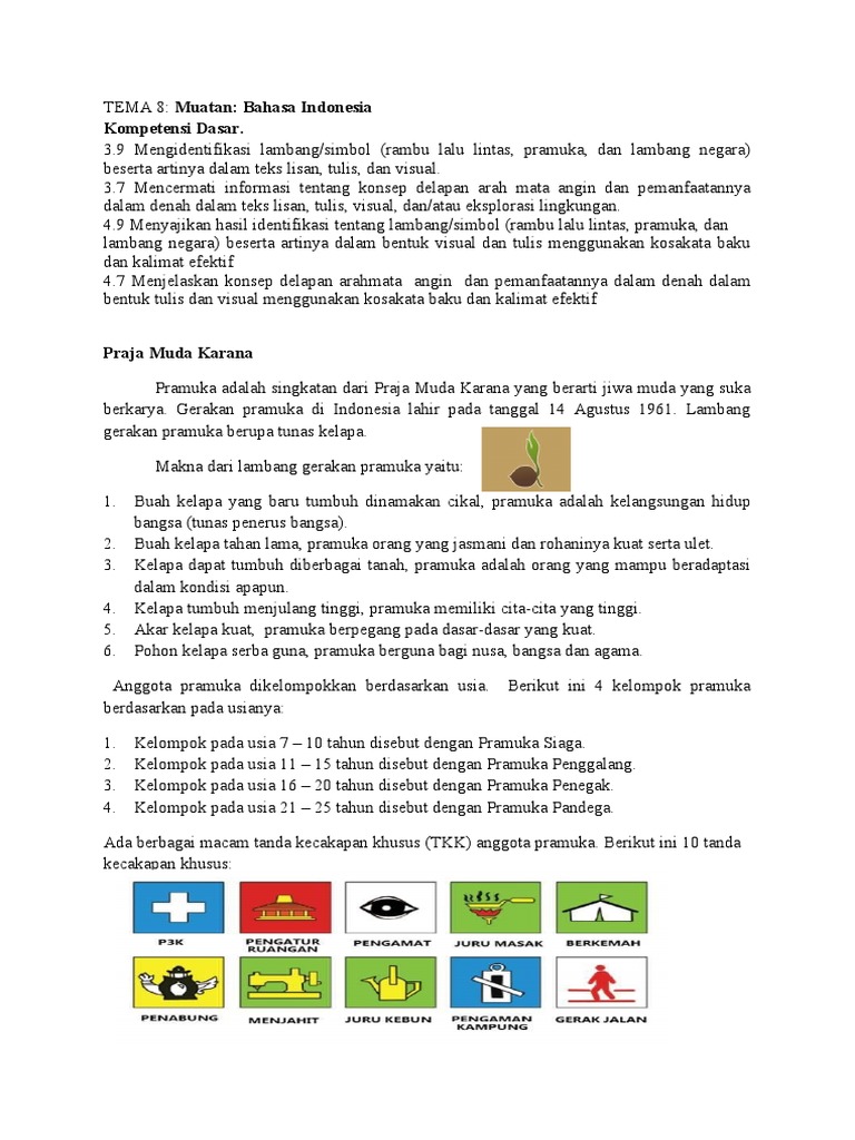Rangkuman Tema 8 Bhs. Indonesia | PDF