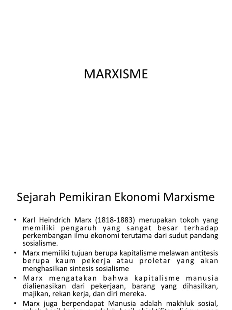 MARXISME DAN TEORI EKONOMI KARL MARX | PDF