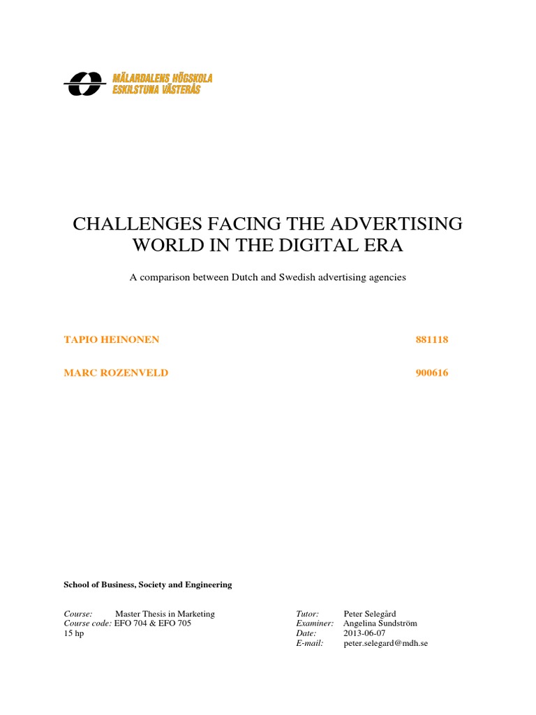 Fulltext01 1 | PDF | Technological Convergence | Advertising