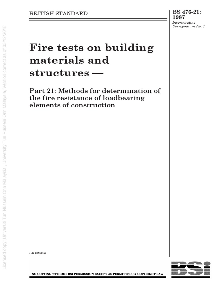BS 476-21-1987 | PDF | Thermocouple | Beam (Structure)
