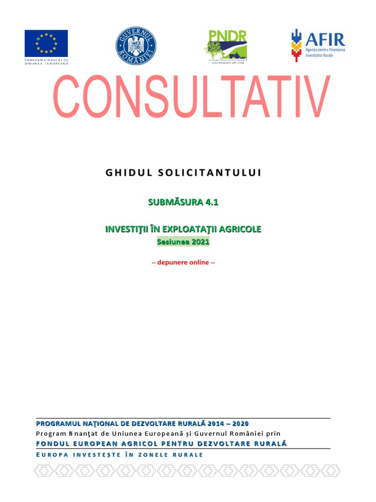 Ghidul Solicitantului sM4.1 - CONSULTATIV | PDF