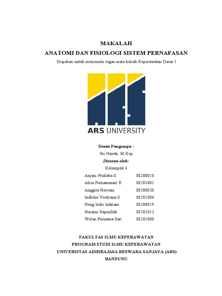 Makalah KD I Anatomi Sistem Pernafasan 2c | PDF | Kesehatan Holistik