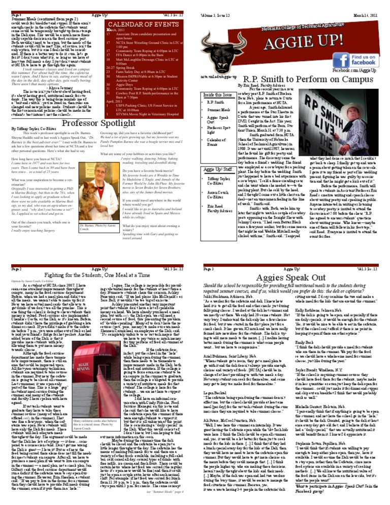 Aggie Up Volume 3, Issue 12 | PDF | Cafeteria | Food Industry