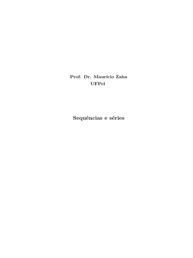 UFPEL - Sequências e Séries | PDF | Sequência | Limite (Matemática)