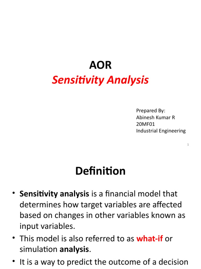 Sensitivity Analysis of an LP Model: Determining the Range of Unit Profit Changes Without ...