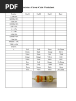 Resistor Color Code Worksheet | PDF