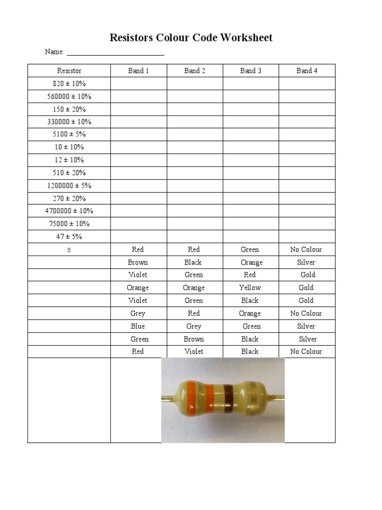 Color Code Worksheet | PDF
