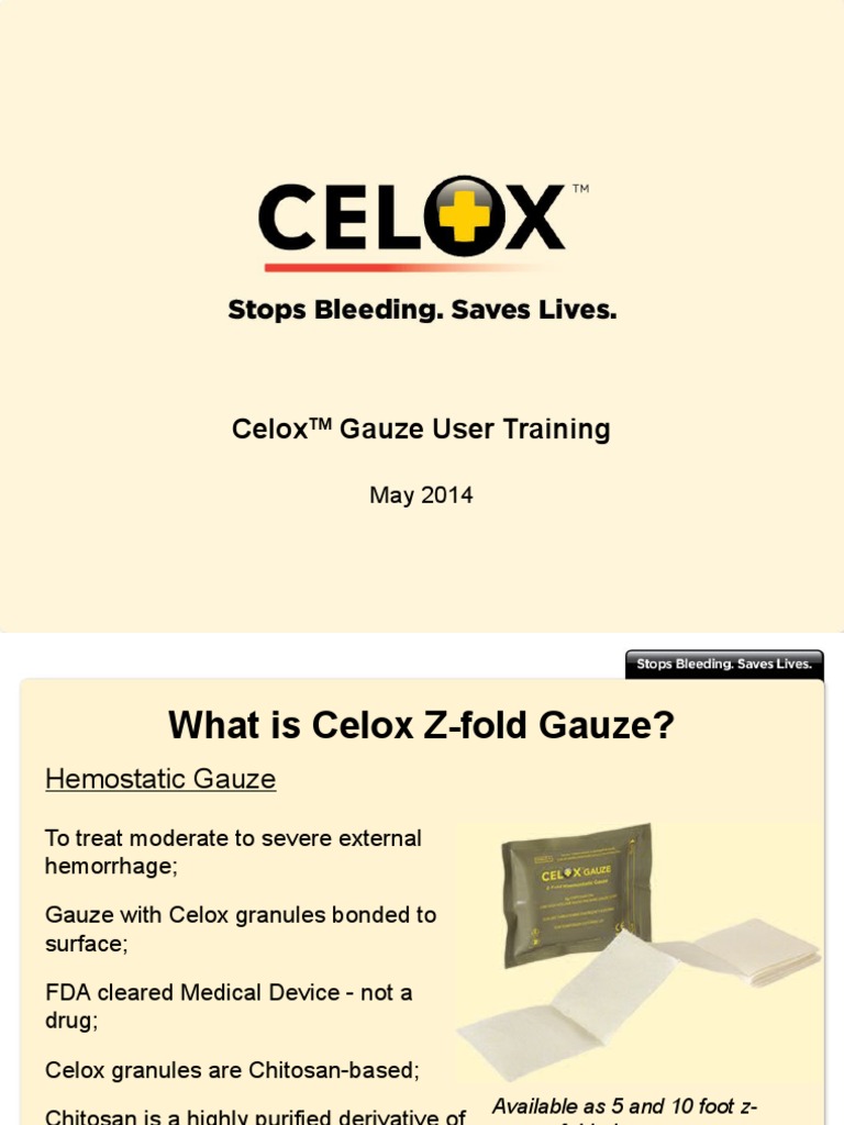 Celox Gauze Hemorrhage Control Guide | PDF | Allergy | Wound