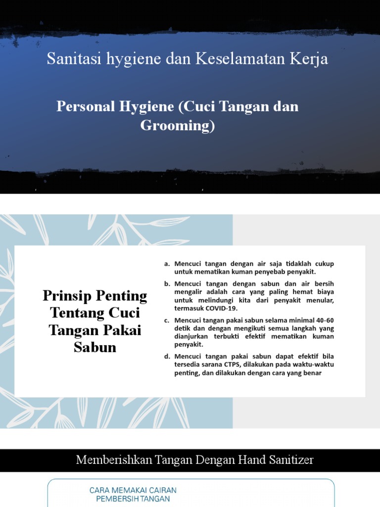 Personal Hygiene, Grooming Dan Mencuci Tangan | PDF