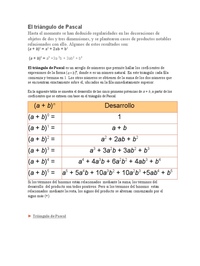 Triangulo de Pascal | PDF