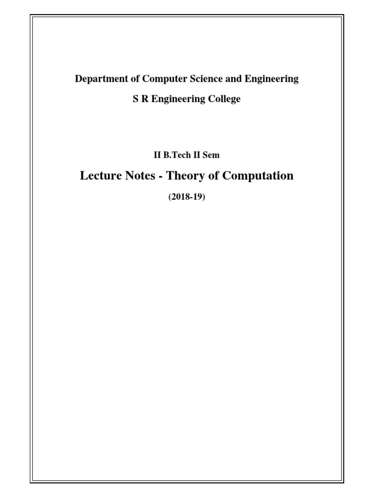 Theory of Computation | PDF | Metalogic | Formalism (Deductive)