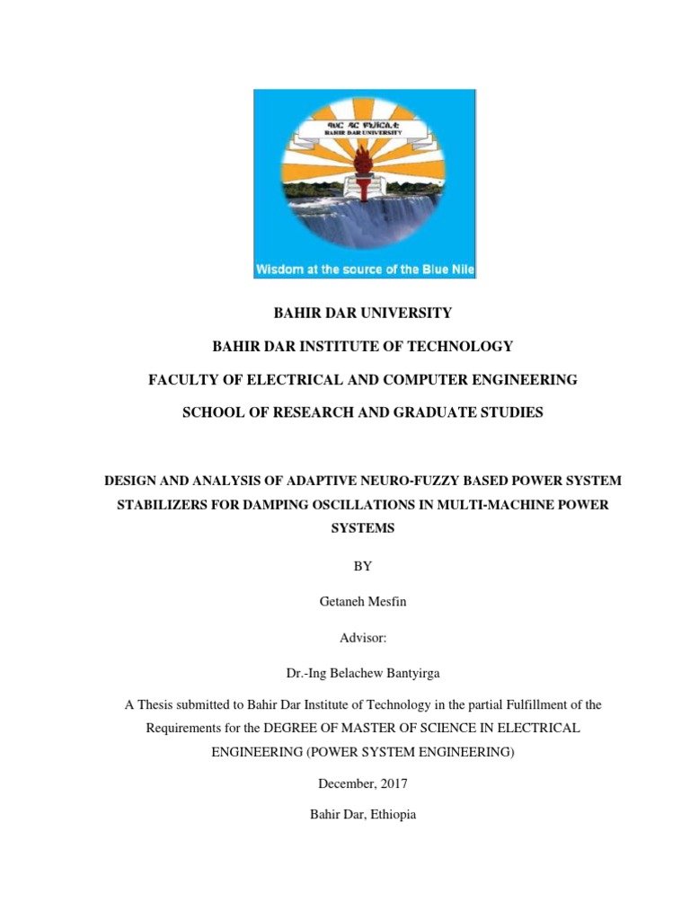 Bahir Dar Institute of Technology Facult | PDF | Steady State | Control Theory