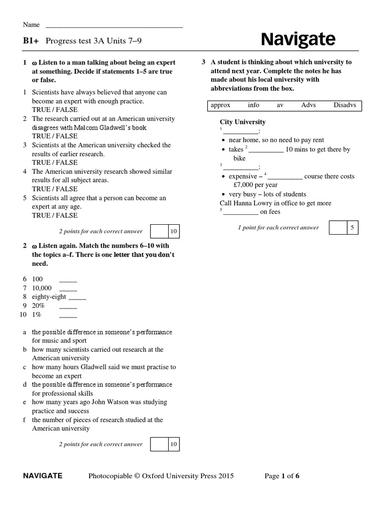 Progress Test 3A (Units 7-9) | PDF | Toys | Happiness