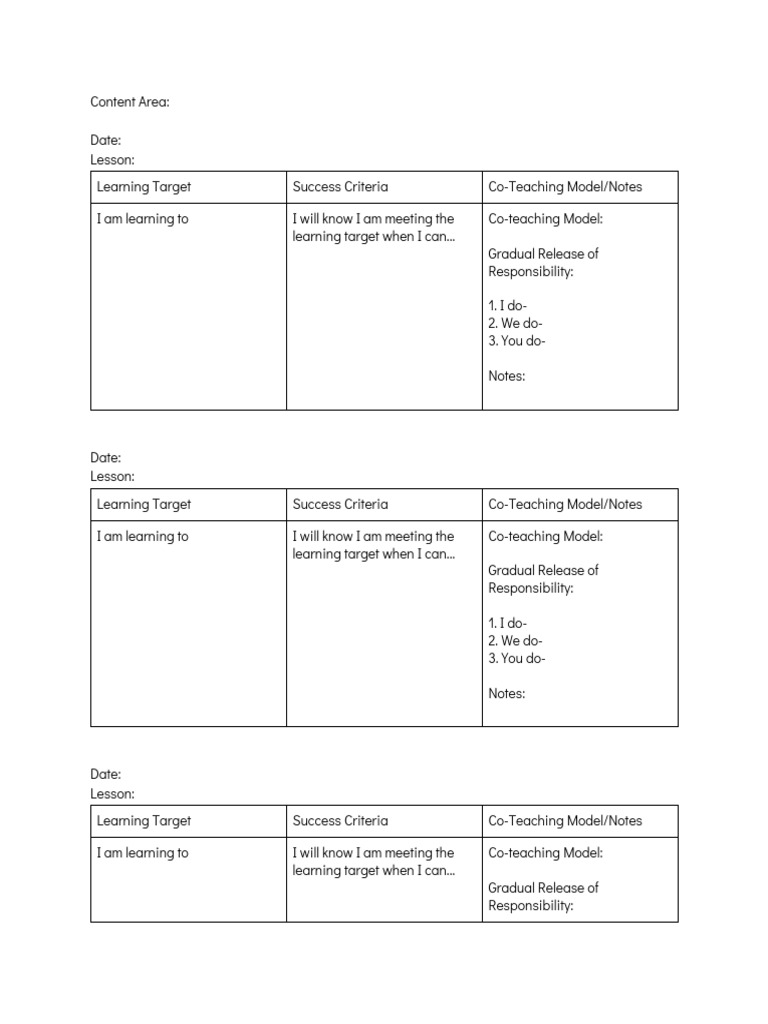 Success Criteria and Learning Targets | PDF | Teaching | Pedagogy