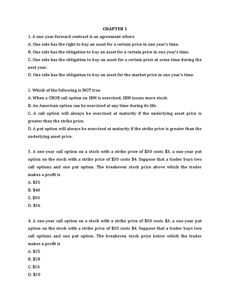 Test Bank Nam Made | PDF | Option (Finance) | Futures Contract