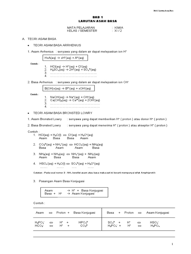 Bab 1 Asam Basa | PDF