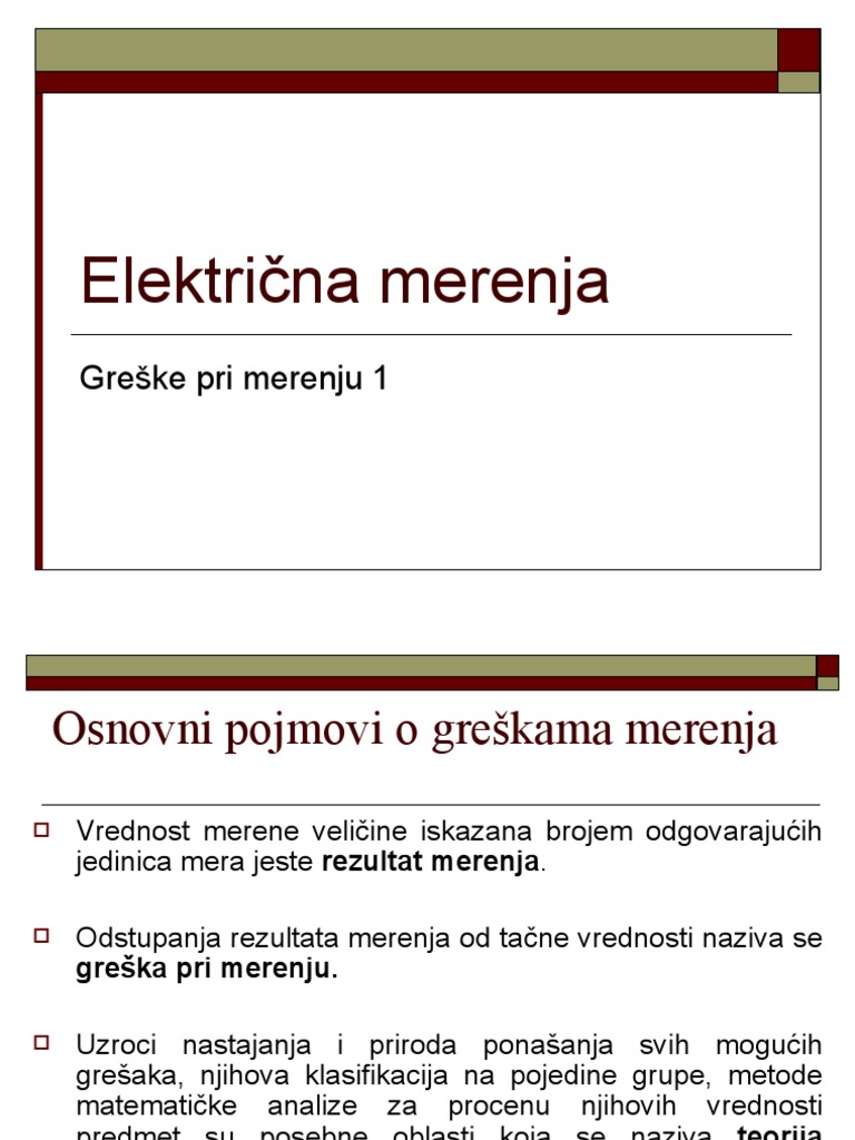 Greske Pri Merenju 1 | PDF