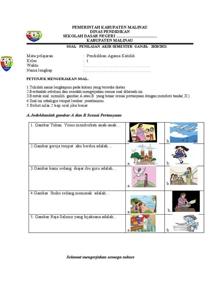 Soal Agama Katolik Kelas 1 | PDF