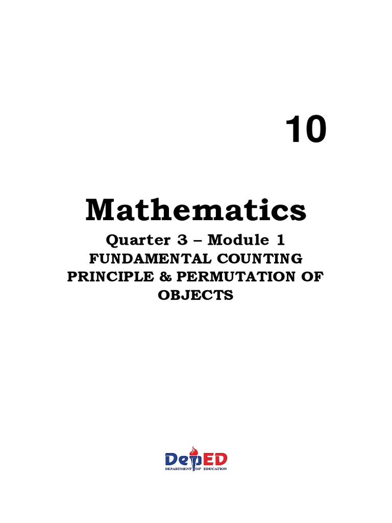 Math 10 - Q3M1 (WK 1) | PDF | Multiplication | Permutation