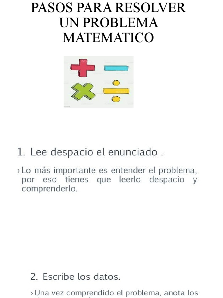 Pasos para Resolver Un Problema Matematico | PDF