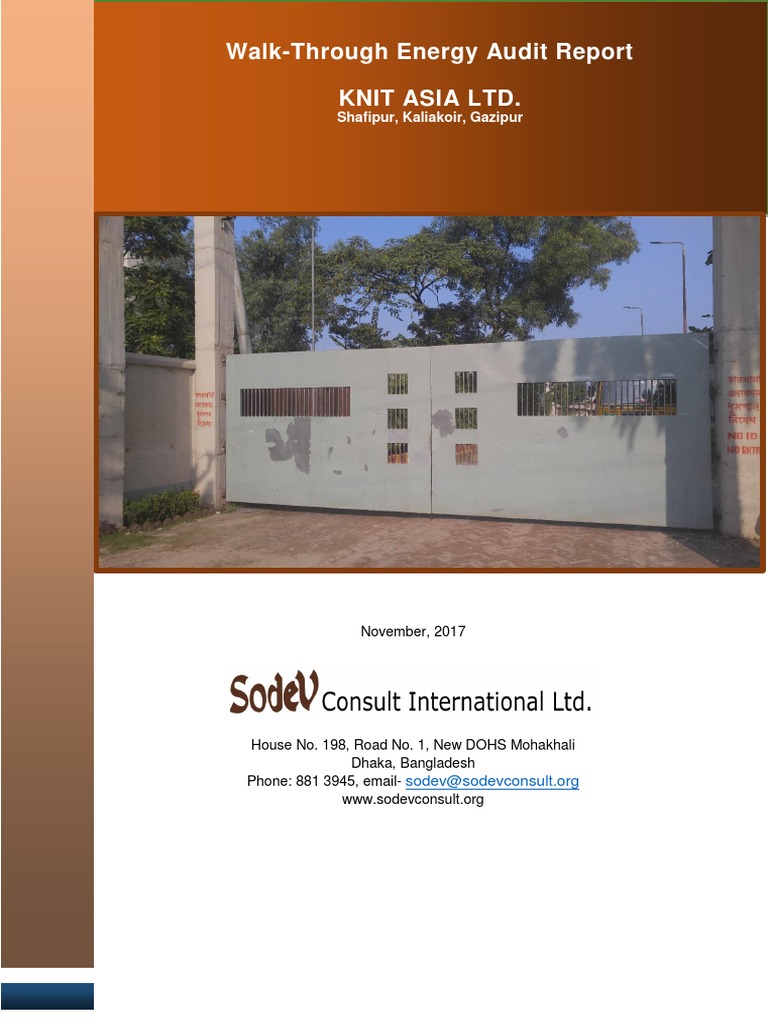 SREDA Walk-Through Energy Audit Report (KNIT ASIA LTD) | PDF ...