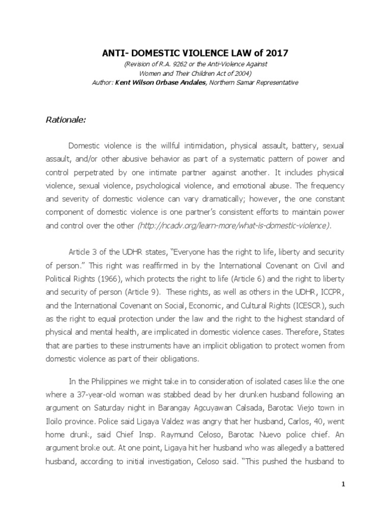 Anti - Domestic Violence of 2017 | PDF | Restraining Order | Domestic ...