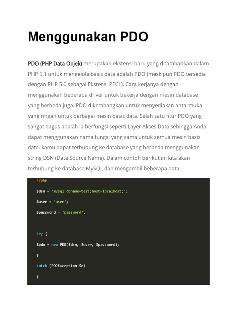 41-Menggunakan PDO | PDF
