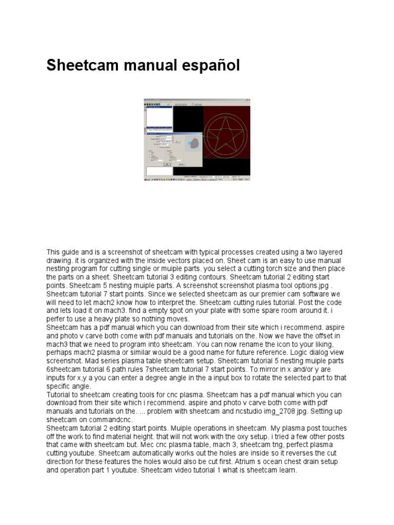 Sheetcam manual español tutorial | PDF | Software | Computer Science
