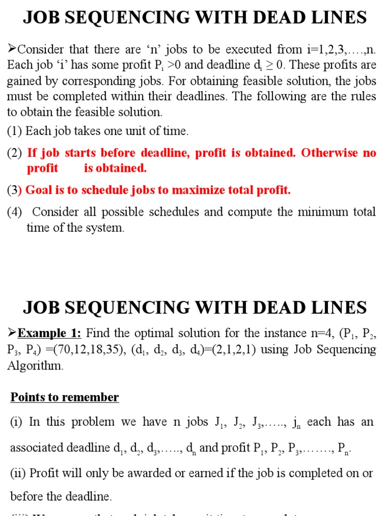 3.3 Job Sequencing With Deadlines | PDF | Systems Analysis | Numerical ...