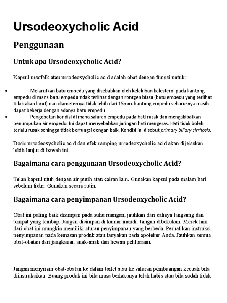 Ursodeoxycholic Acid | PDF