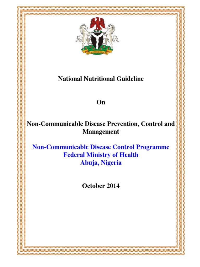 National Nutritional Guideline: Non-Communicable Disease Control ...