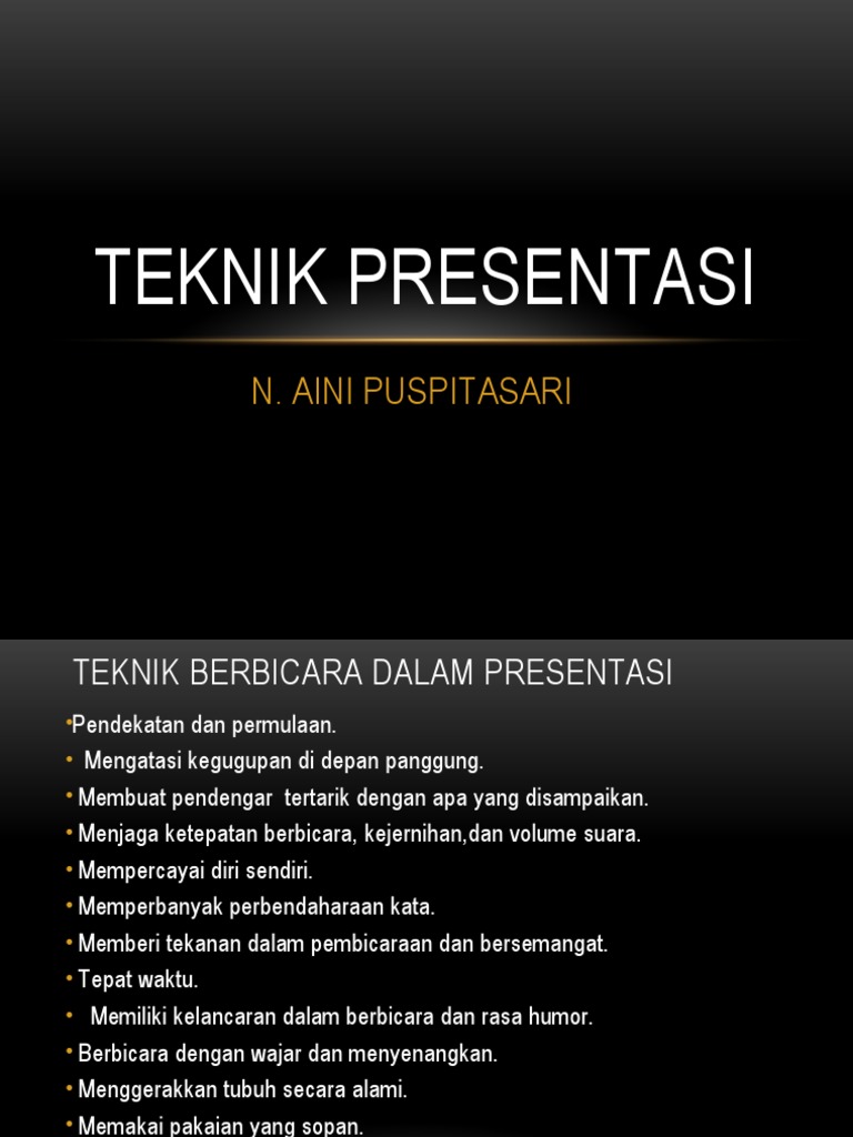 Teknik Presentasi | PDF