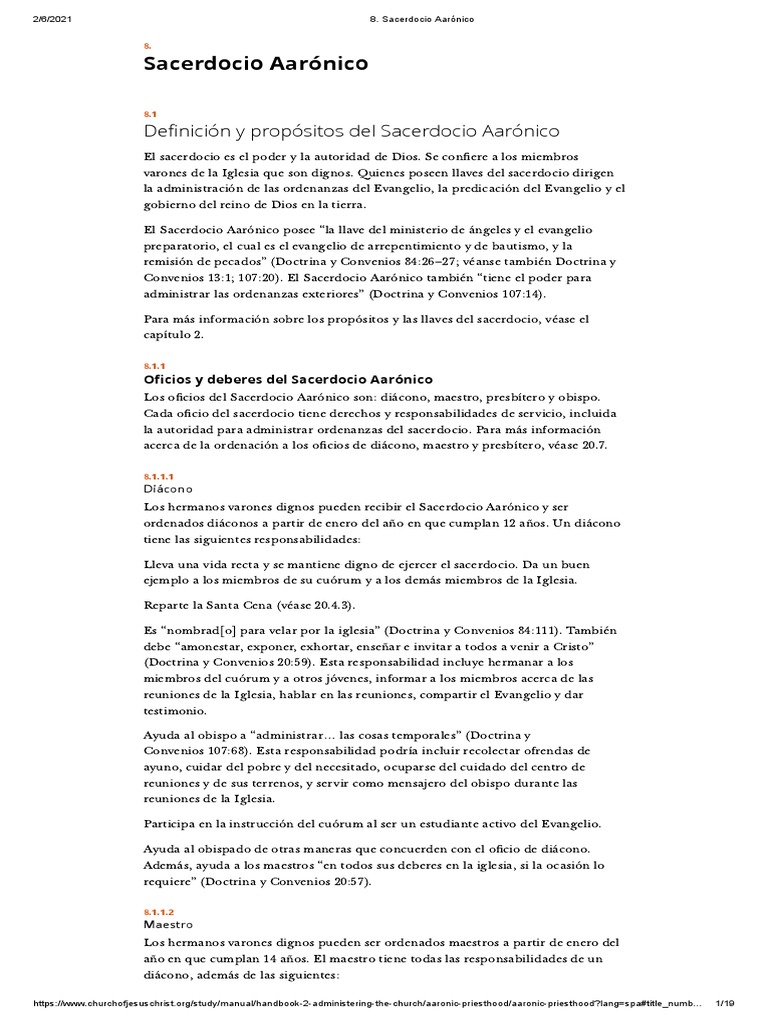 Sacerdocio Aarónico | PDF | Títulos eclesiásticos | Sacerdote