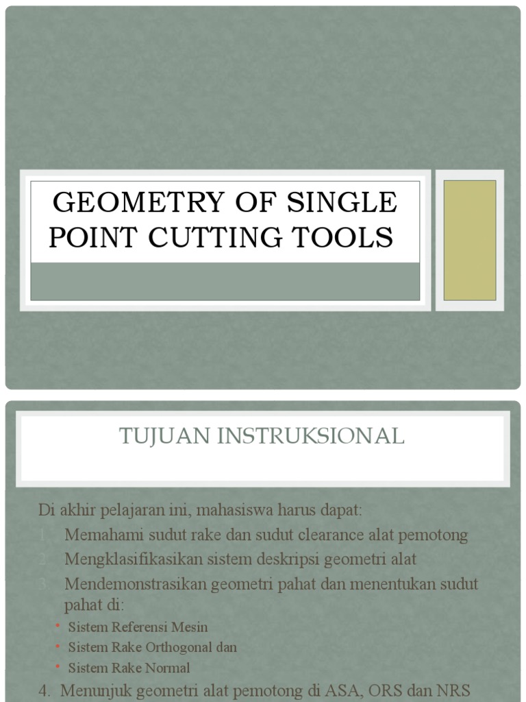 Perteman 2. Geometry of Single Point Cutting Tools | PDF