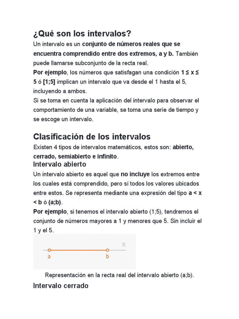 Qué Son Los Intervalos | PDF | Intervalo (Matemáticas) | Números