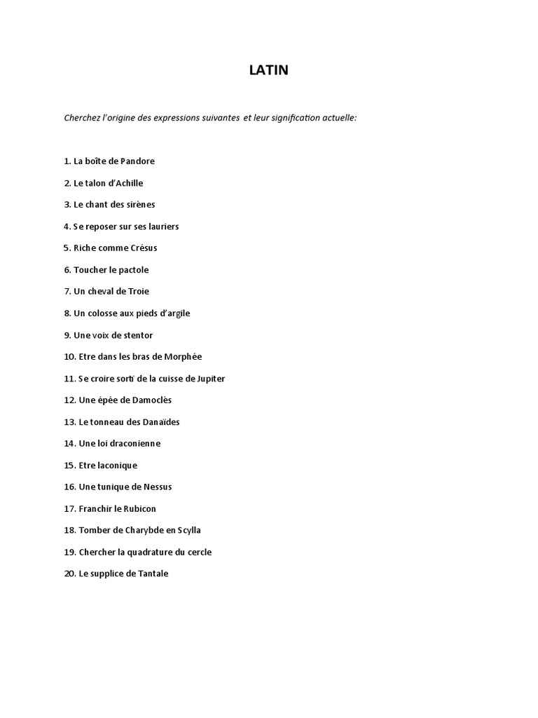 Origines et significations d'expressions latines | PDF | Jeunes adultes