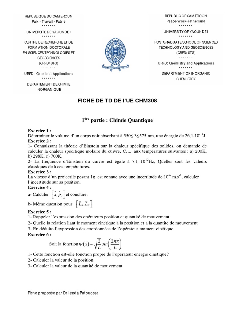 FICHE DE TD D308 Part2 | PDF | Énergie kinétique | Élan