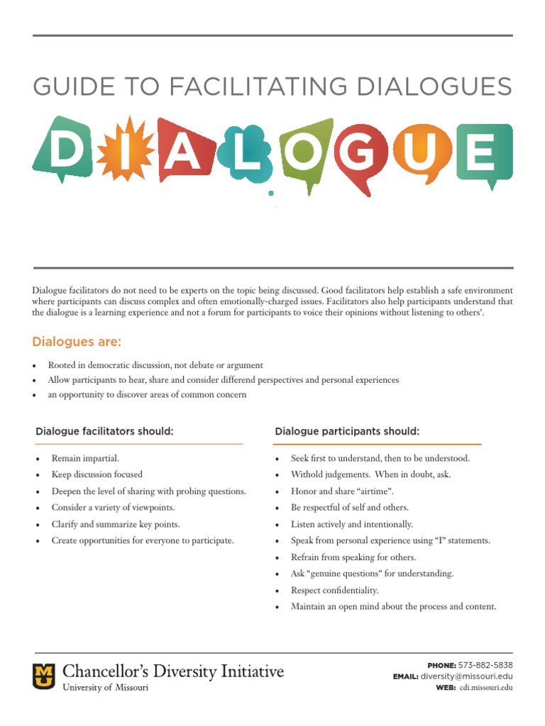 E U G O L A I D: Guide To Facilitating Dialogues | PDF | Facilitator ...