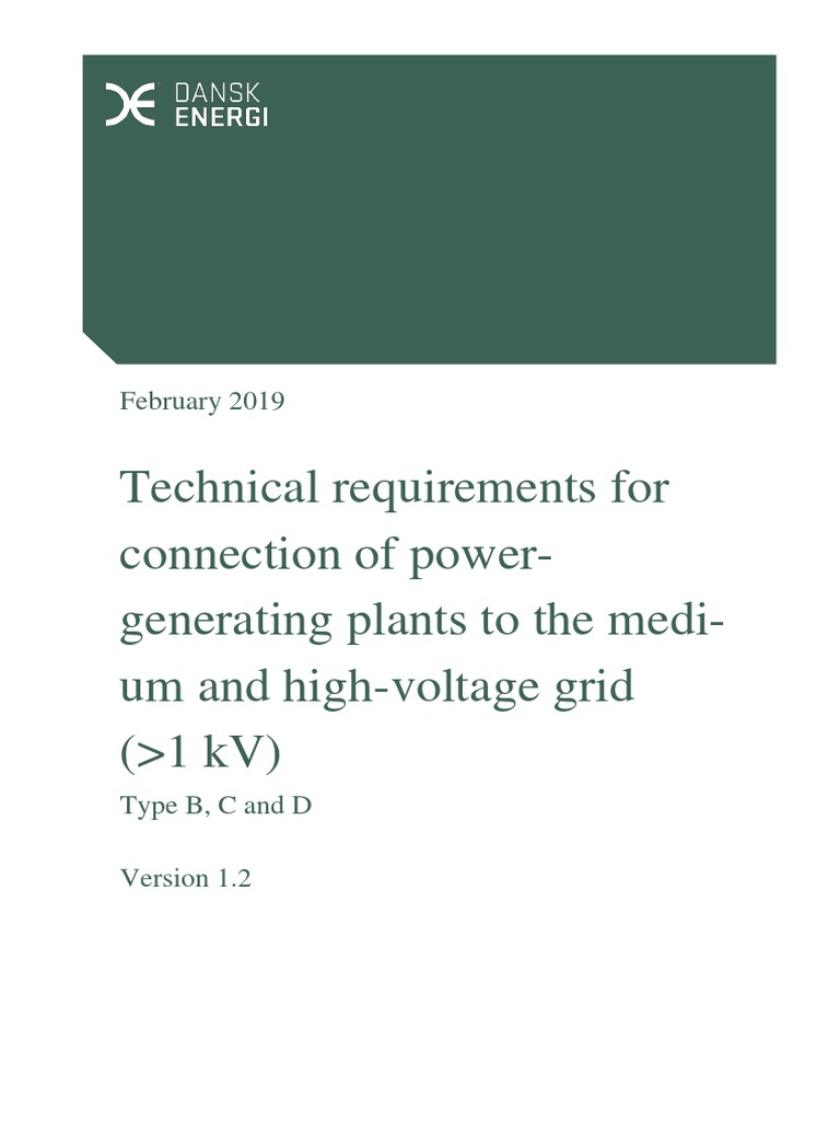 Technical Requirements For Power Generating Plants Connected To MV and ...