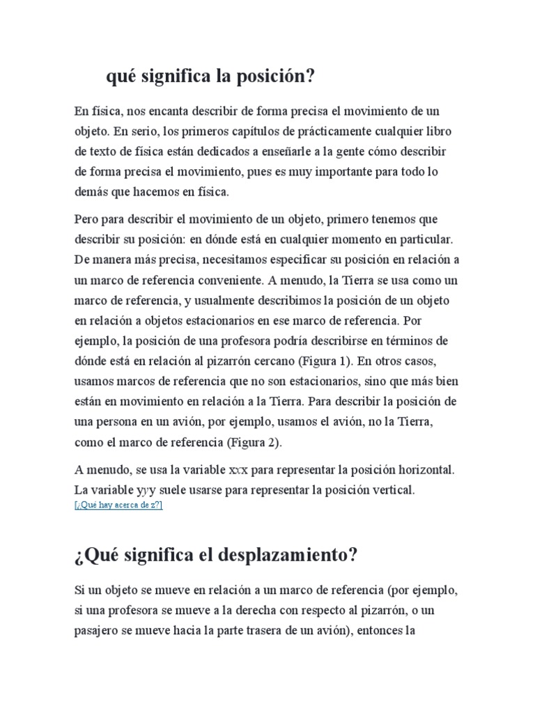 Qué Significa La Posición | PDF | Física teórica | Análisis matemático
