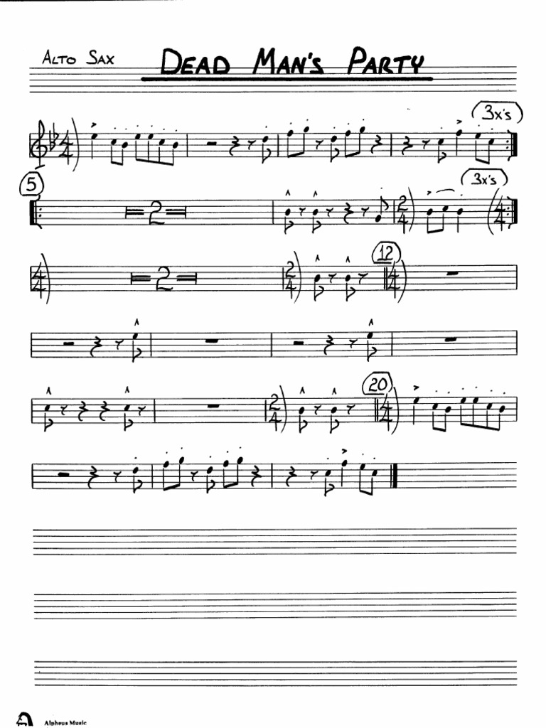 Dead Mans Party - FULL Big Band | PDF
