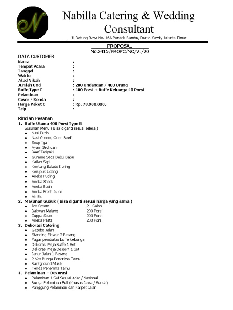 Paket Resepsi | PDF