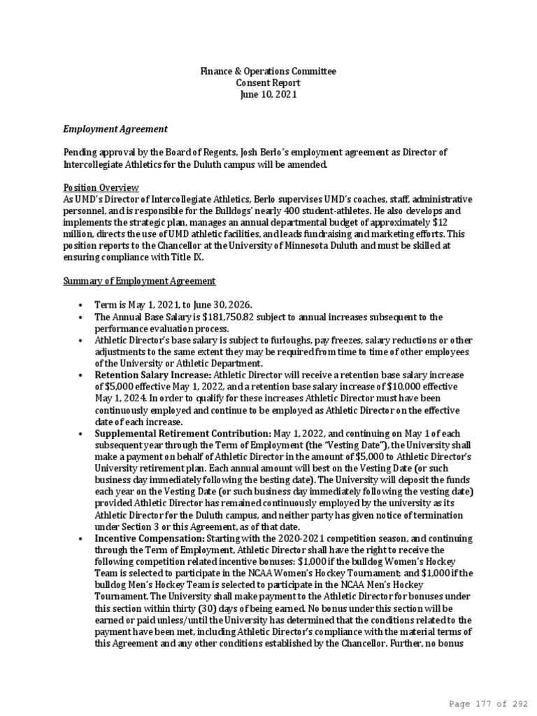 Josh Berlo's Employment Agreement Update | PDF | Gambling | National ...