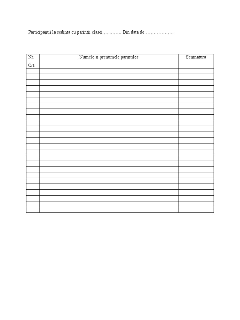 Proces Verbal Sedinta Cu Parinti | PDF